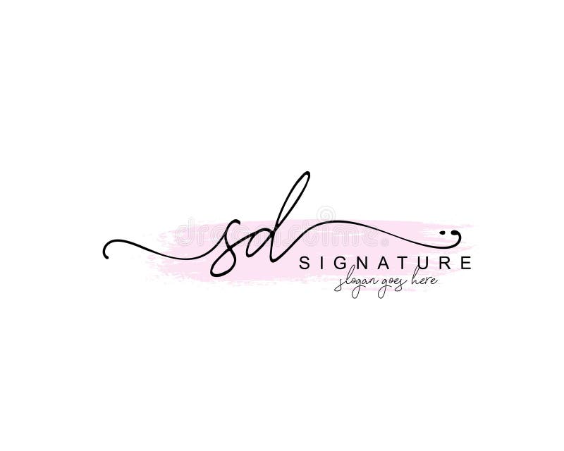 SD Signature Logo Template Vector Stock Vector - Illustration of flower ...