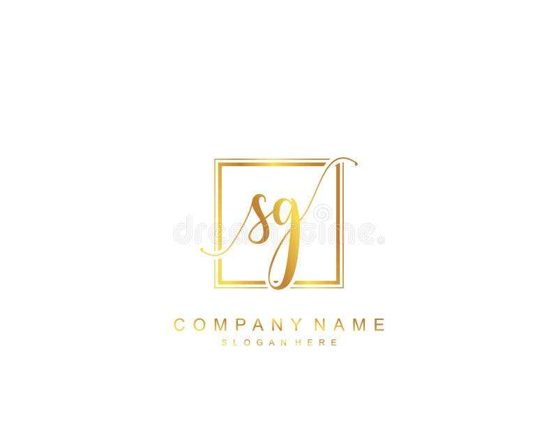 Elegant SG Letter Linked Monogram Logo Design Stock Illustration ...
