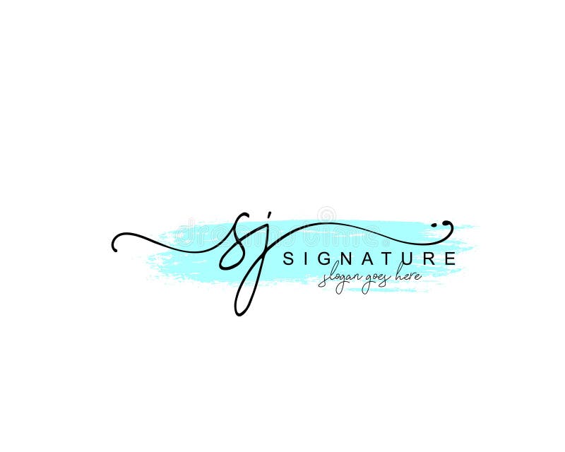 SJ Signature Logo Template Vector Stock Vector - Illustration of ...