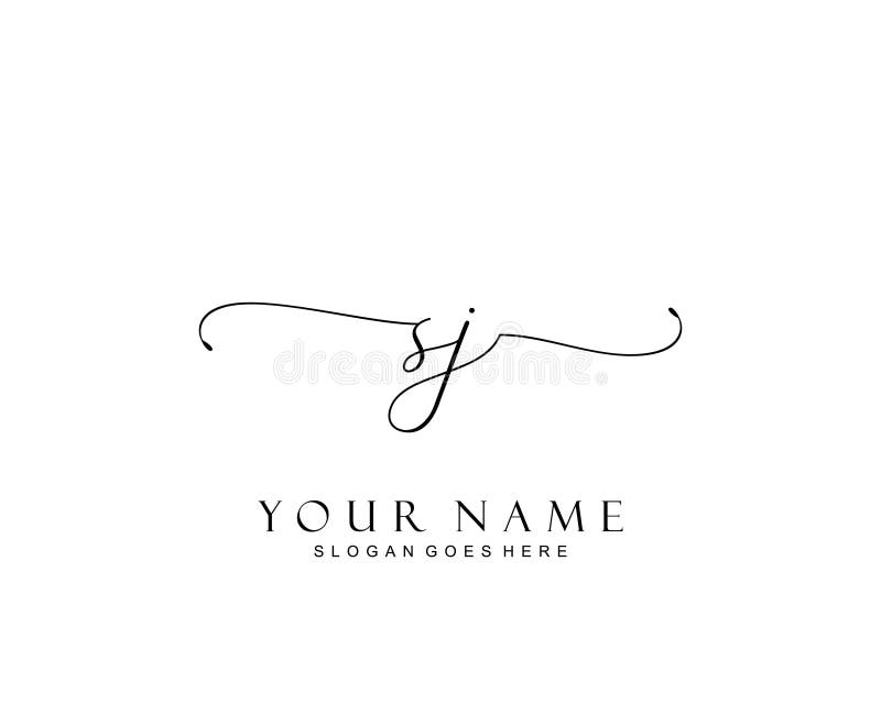 SJ Signature Logo Template Vector Stock Vector - Illustration of ...
