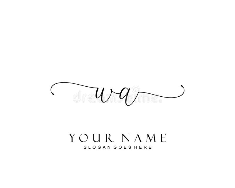 WA Signature Logo Template Vector Stock Vector - Illustration of ...