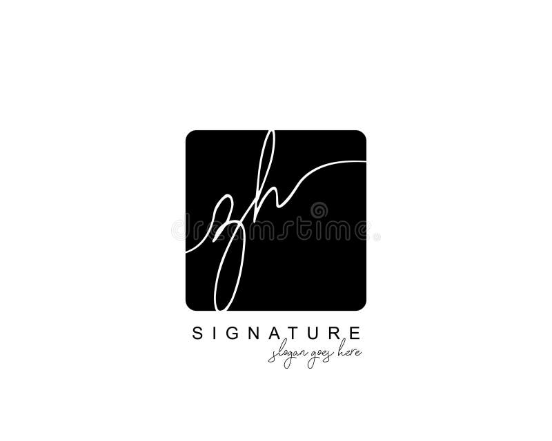 ZH Signature Logo Template Vector Stock Vector - Illustration of brush ...