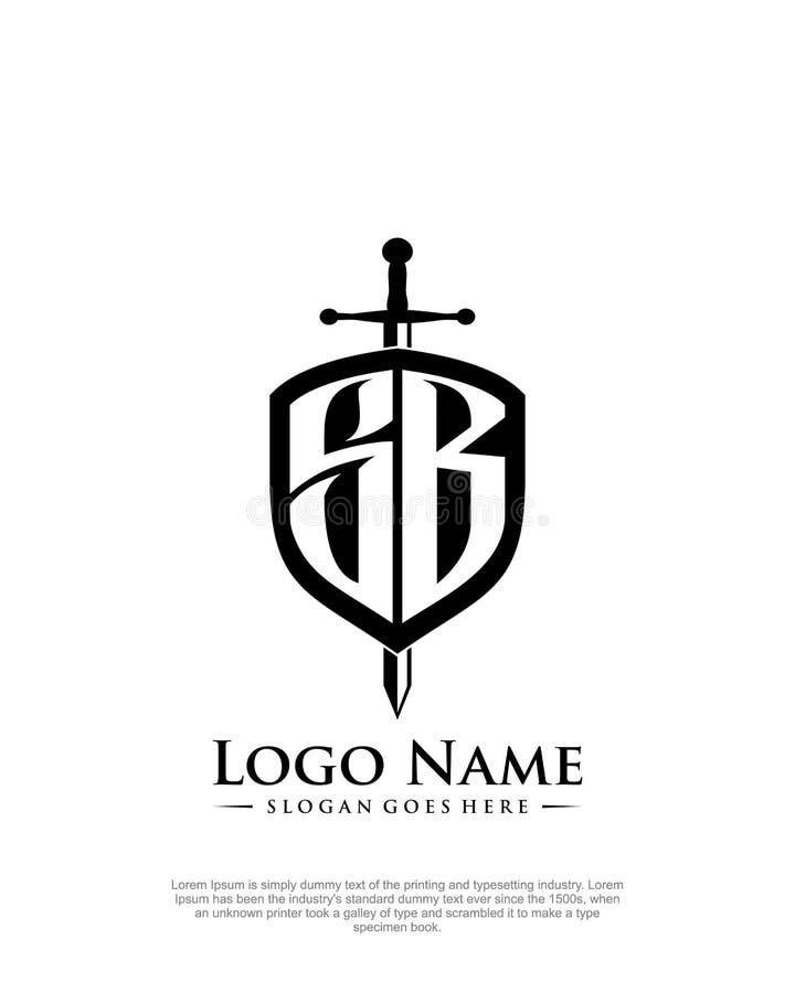 Initial SB Letter with Shield Style Logo Template Vector Stock Vector ...