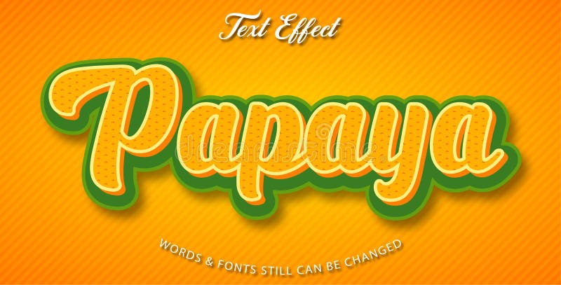 Papaya Editable Text Effect Style Stock Vector - Illustration of ...