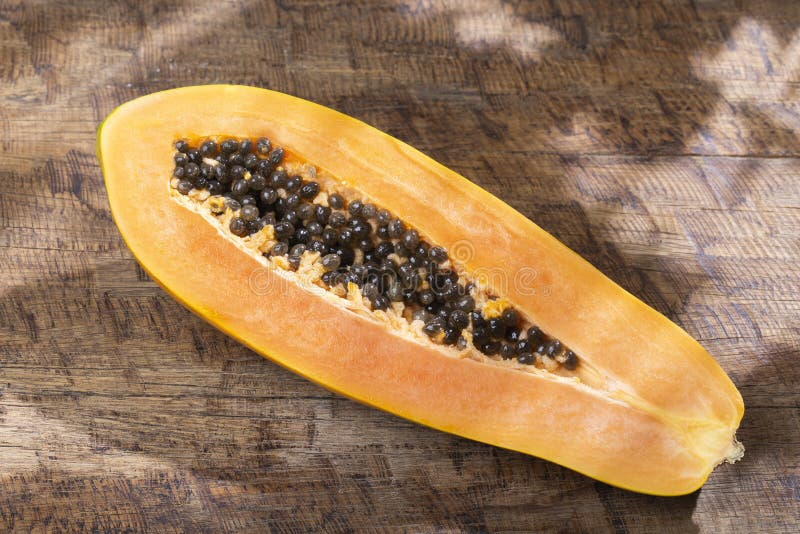 Papaya Fruit on the Table, Top View Stock Image - Image of drink ...
