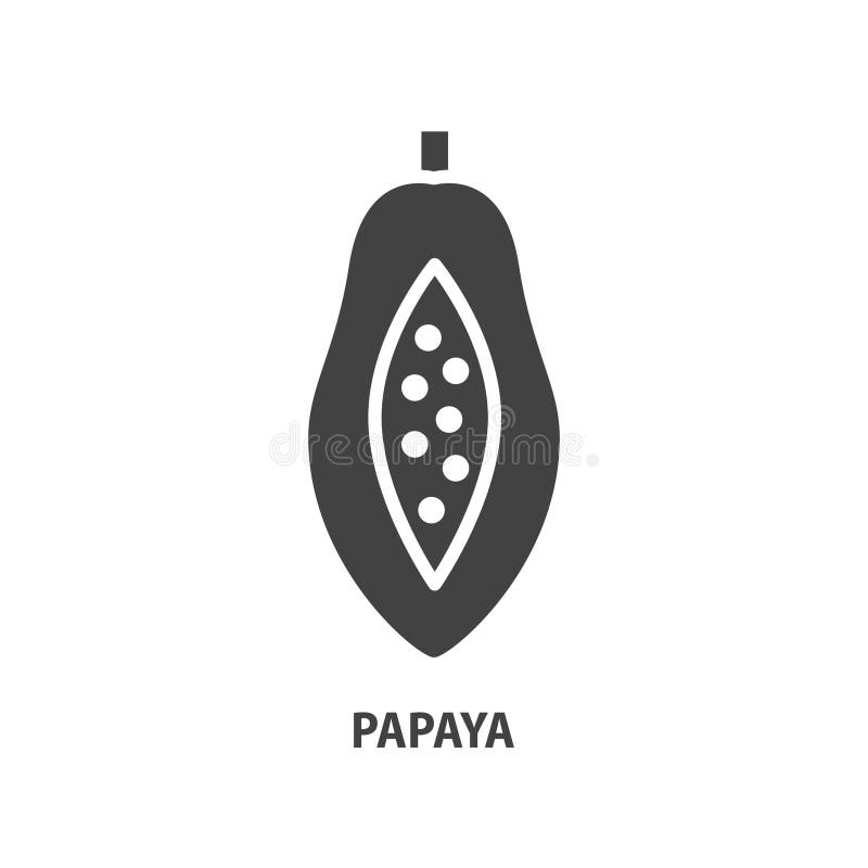 Papaya Glyph Icon. Fruit Symbol Stock Vector - Illustration of exotic ...