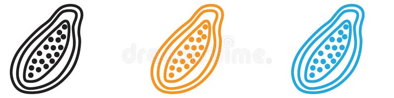Papaya Icon Vector Logo Set Collection for Web App Ui Stock Vector ...
