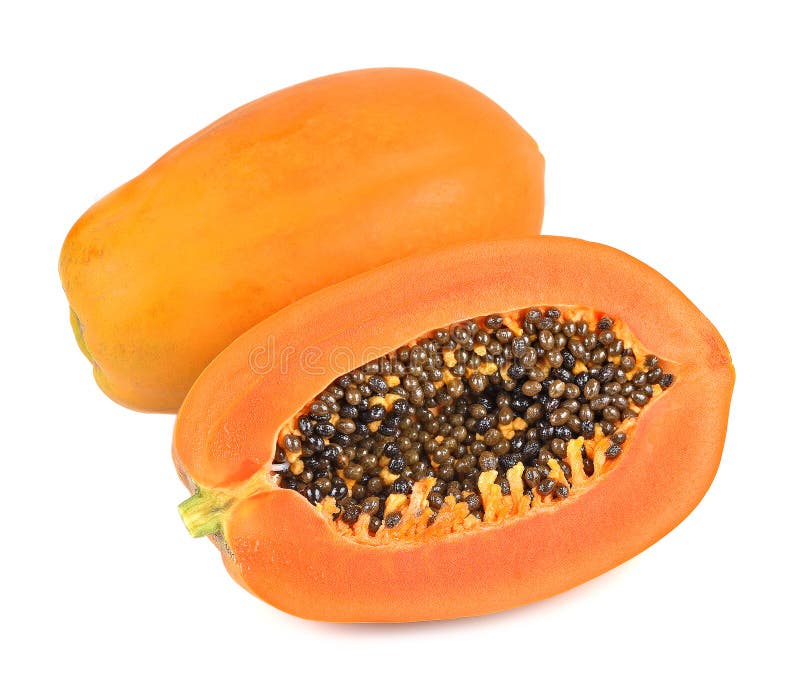 Papaya Isolated in White Background Stock Photo - Image of fragrant ...