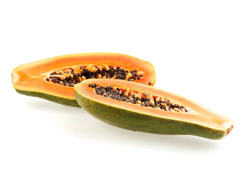 Papaya partida en dos foto de archivo. Imagen de maduro - 26711660