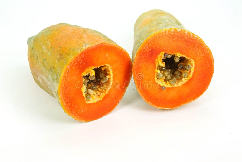 Papaya Ripe Tree and Still Young Stock Image - Image of papaya, still ...