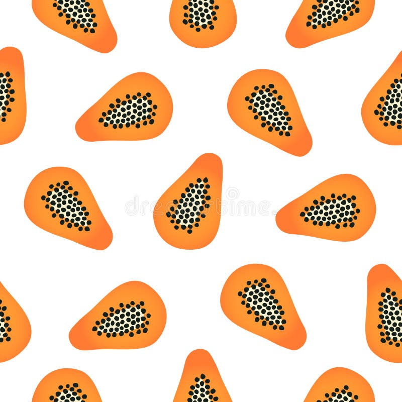 Papaya vector pattern stock vector. Illustration of wallpaper - 169992201