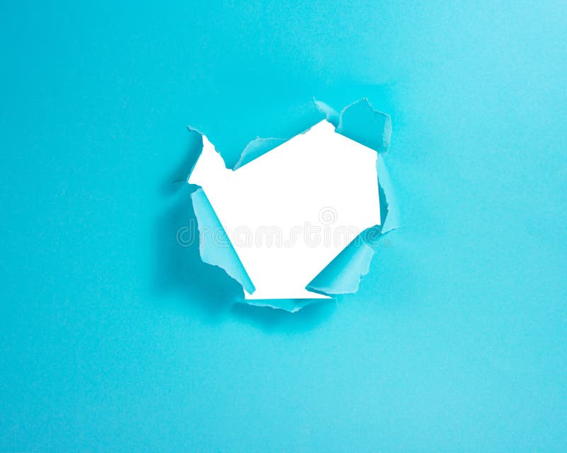 Hoja De Papel Azul Rasgada Con Espacio Para Texto Imagen de archivo ...