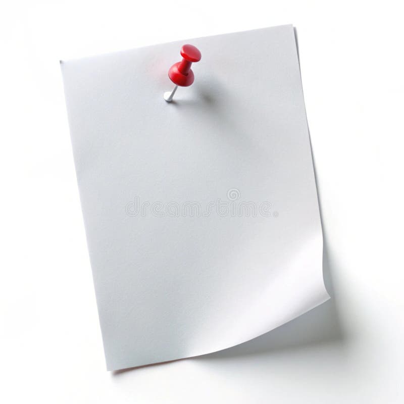 Papel blanco con pin stock de ilustración. Ilustración de negocios ...