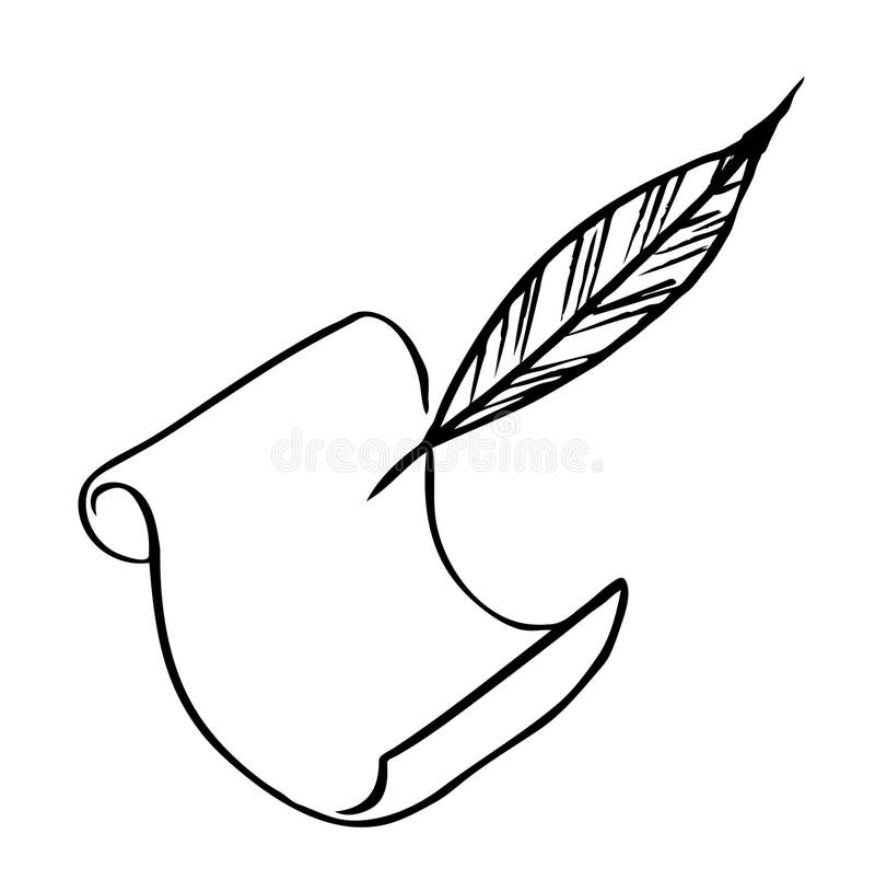 Papel con la pluma ilustración del vector. Ilustración de historia ...
