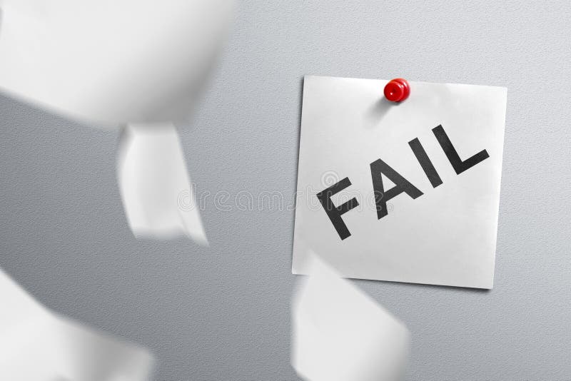 Papel con texto fallido imagen de archivo. Imagen de pared - 190412969