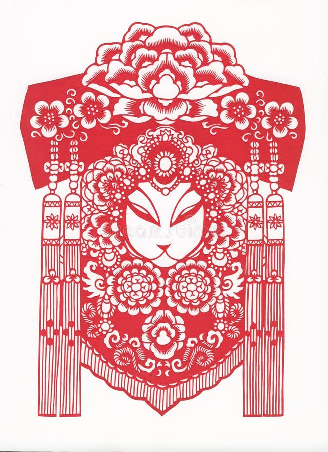 Papel-corte De Modelo Tradicional Chino Imagen de archivo - Imagen de ...