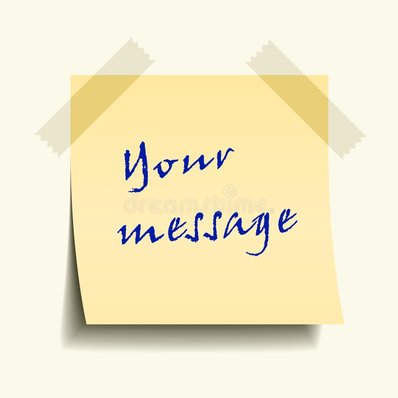 Papel De Nota Sujetado Con Cinta Adhesiva Ilustración del Vector ...