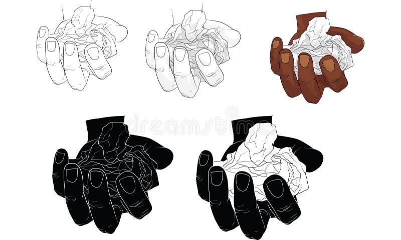Papel De Rasgado Y Crooking De La Mano, Vector Ilustración del Vector ...