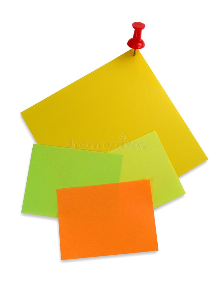 Papeles De Nota Coloridos Con Rojo Foto de archivo - Imagen de aislado ...