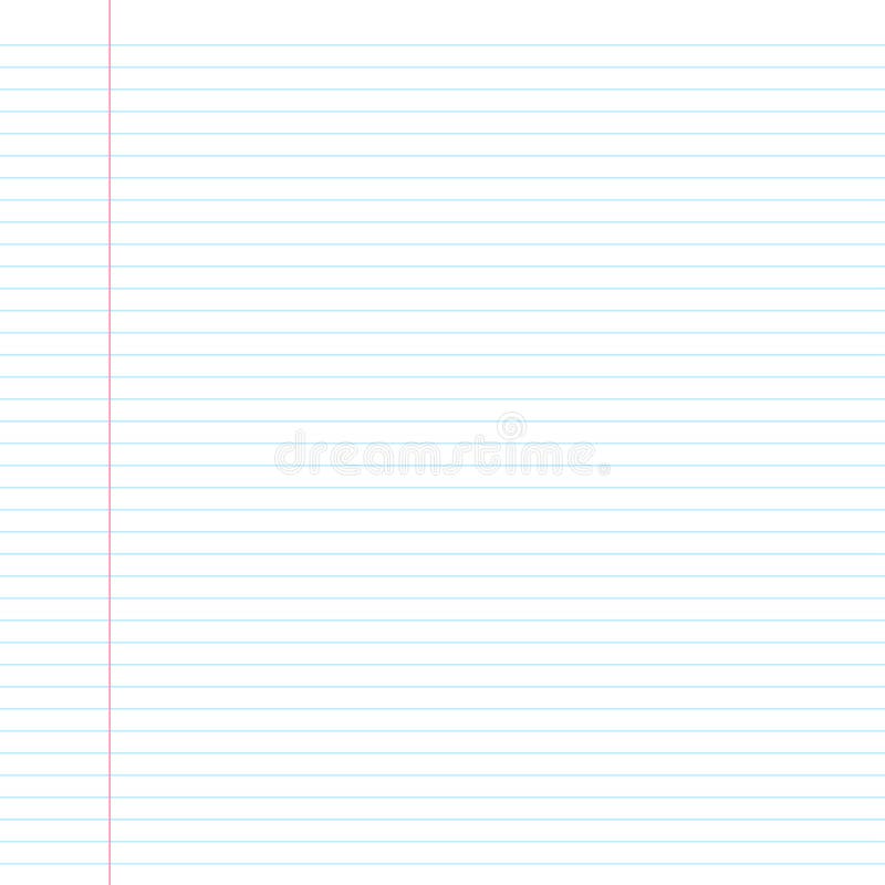 A Sheet of White Striped Paper with a Left Margin. Classic Note for ...