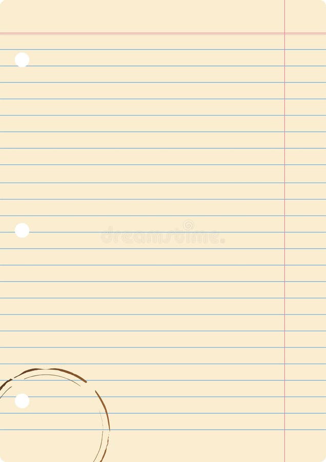 Sheet of Stained Lined Paper Stock Photo - Image of lined, blank: 12053332