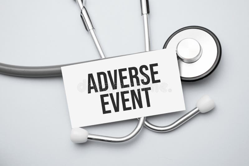 Paper with Adverse Event on a Table and Grey Stethoscope Stock Photo ...