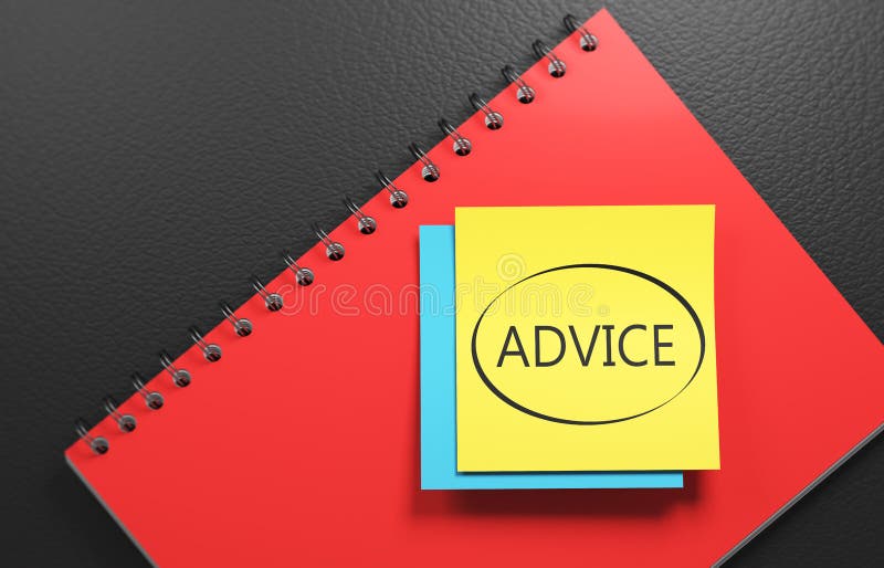 Paper with Advice Text on Black Leather Background Stock Image - Image ...