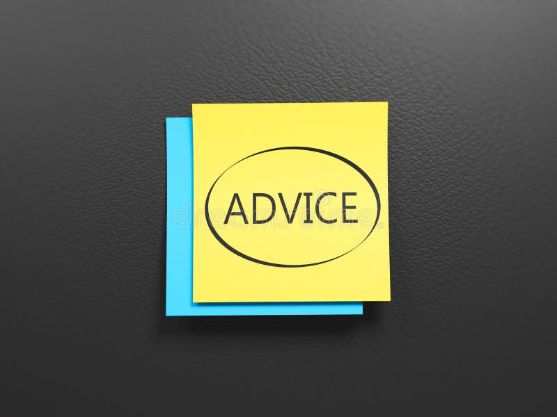 Paper with Advice Text on Black Leather Background Stock Illustration ...