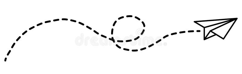 Paper Airplane with Dotted Line. Arrive Icon Stock Vector ...