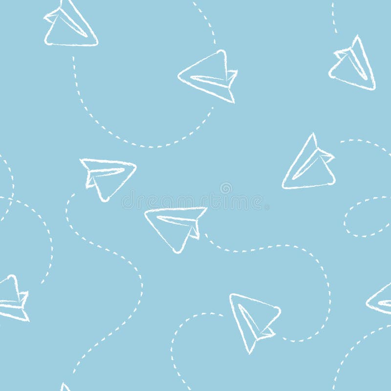 Paper Airplane or Envelope Seamless Pattern. Mail Texture. Stock ...