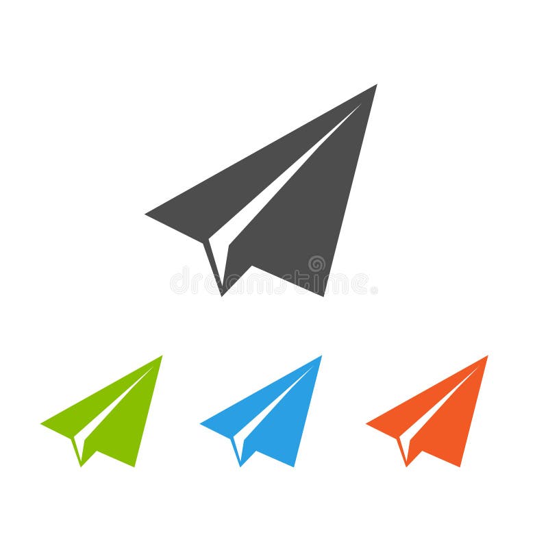 Paper airplane flat icons stock vector. Illustration of simple - 44774638