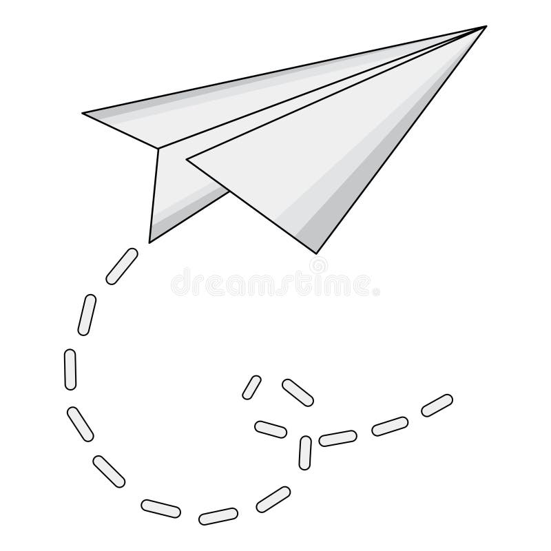 The Paper Airplane with Flight Path. Cartoon Stock Vector ...