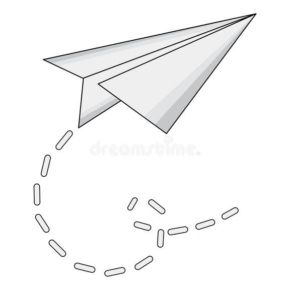 The Paper Airplane with Flight Path. Cartoon Stock Vector ...