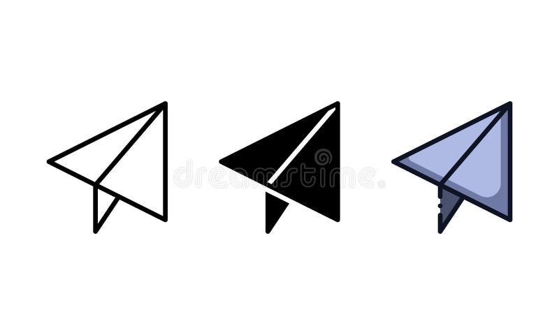 Paper Airplane Icon Representing a Text Message Stock Vector ...