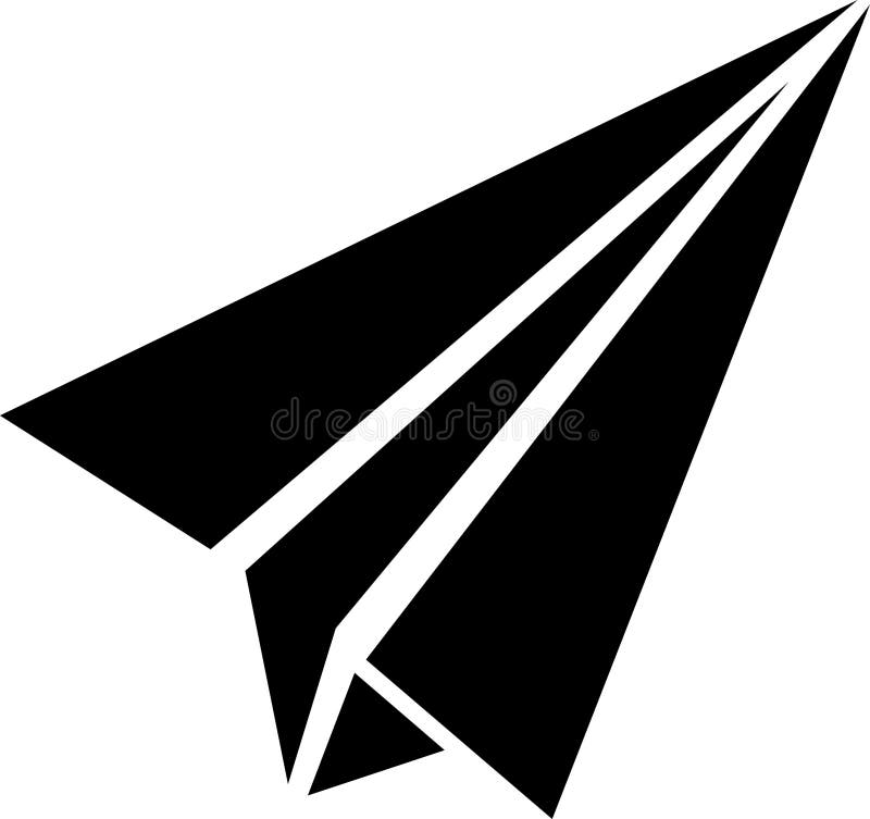 Paper Airplane Line Flat Icon Symbol. Send Icon Isolated on White ...
