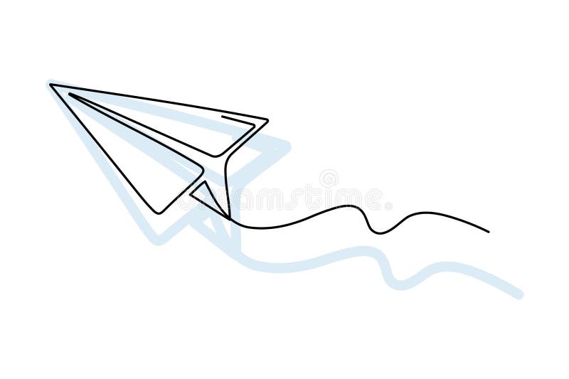 Paper Airplane Loop. Airmail. Minimalistic Flat Line. Paper Airplane ...