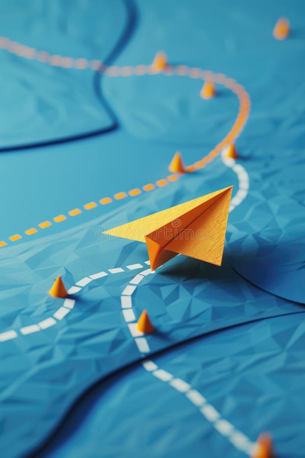 Paper Airplane on Map, Ideal for Travel Concepts Stock Image - Image of ...