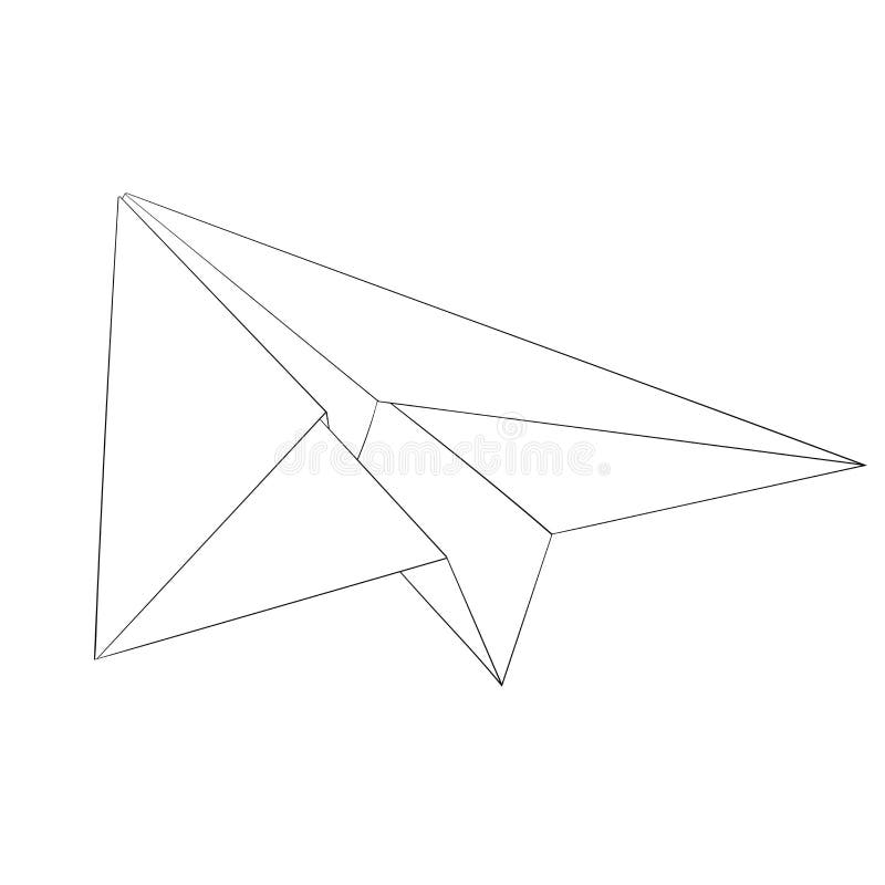 Airplane Outline Flat Icon on White Stock Vector - Illustration of ...