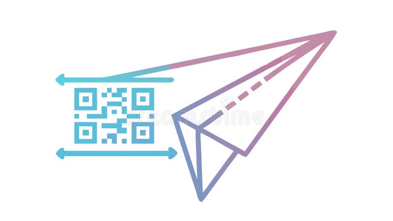 Paper Airplane with QR Code for Digital Delivery, Vector Design ...