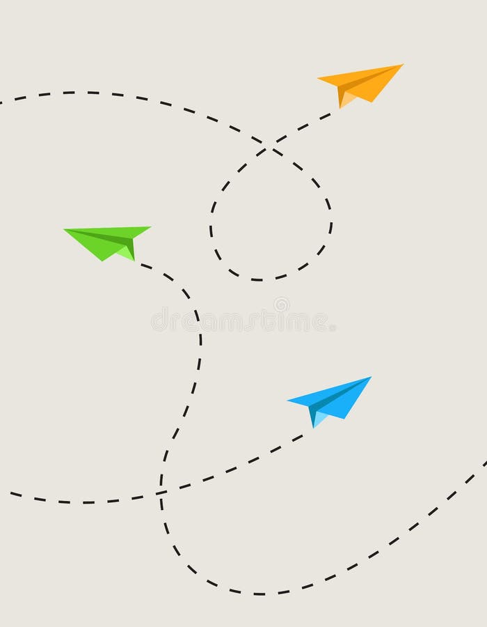 Paper airplane route stock vector. Illustration of green - 71586394