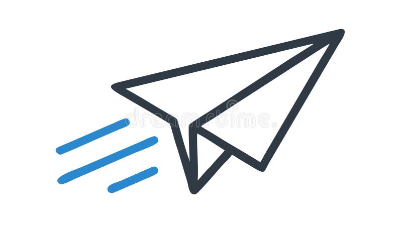 Paper Airplane Sending Message Outline Icon, Vector Design Generative ...
