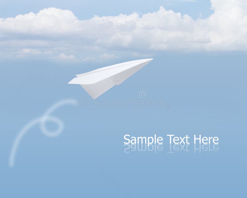 Paper airplane in the sky stock image. Image of blue - 25595771