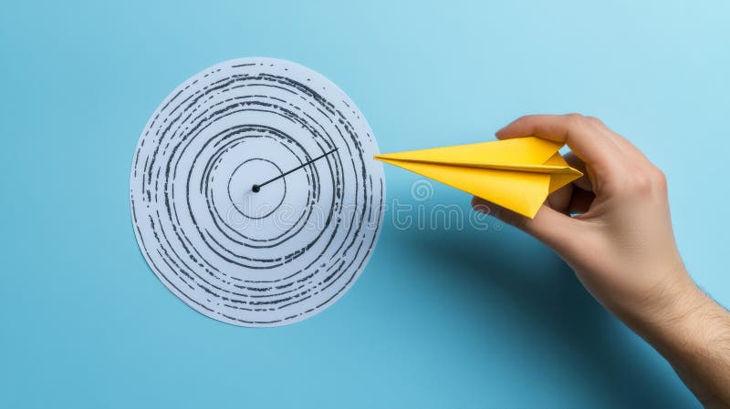 A Paper Airplane, Thrown by a Human Hand, Successfully Hits the Target ...