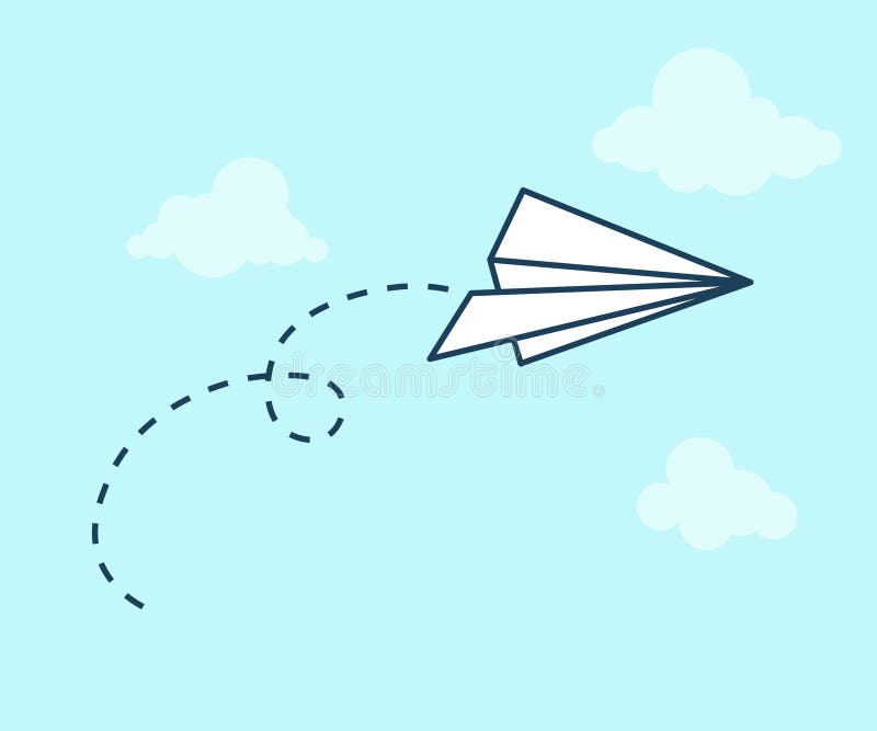 Paper Airplane Trail Illustration. Stock Vector - Illustration of ...