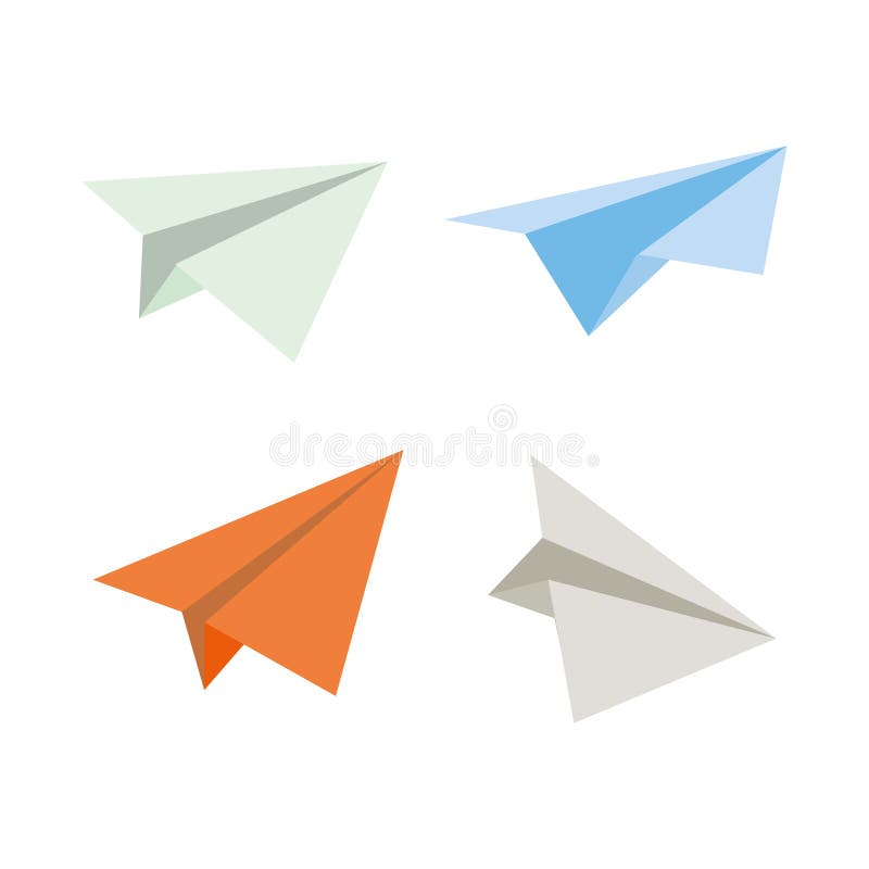Paper Airplane Vector Illustration Stock Vector - Illustration of ...
