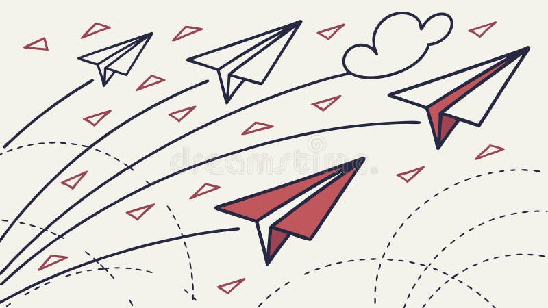 Paper Airplanes Flying Pattern Illustration, Direction, Movement ...