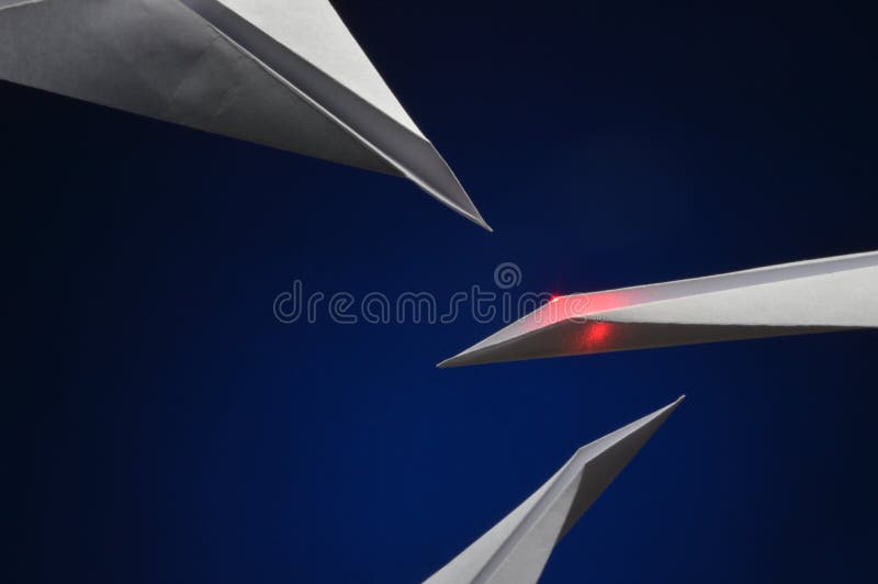 Paper Airplanes with Light in Cockpit Stock Image - Image of travel ...
