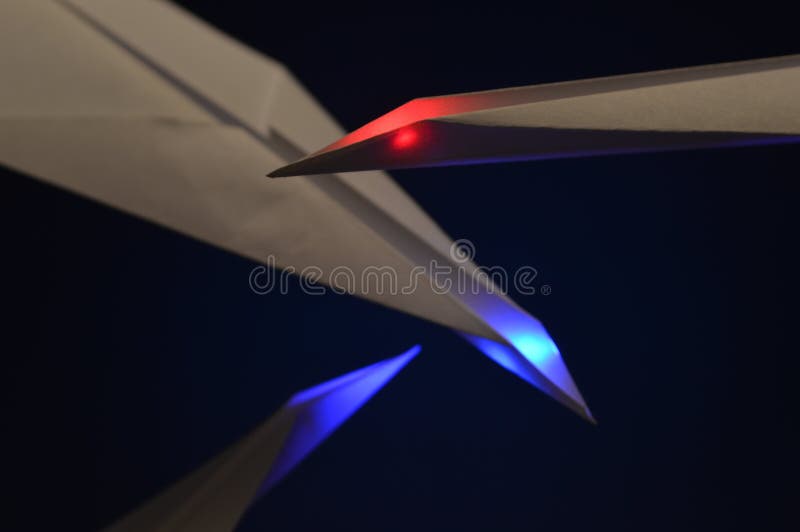 Paper Airplanes with Light in Cockpit Stock Photo - Image of airplanes ...