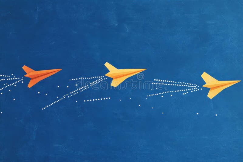 Paper Airplanes Soar, Symbolizing Ambition with Flight Theme Stock ...