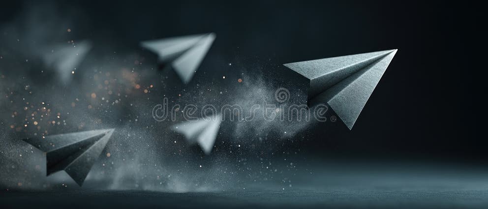 Paper Airplanes Symbolize Secure Communication As they Transform into ...